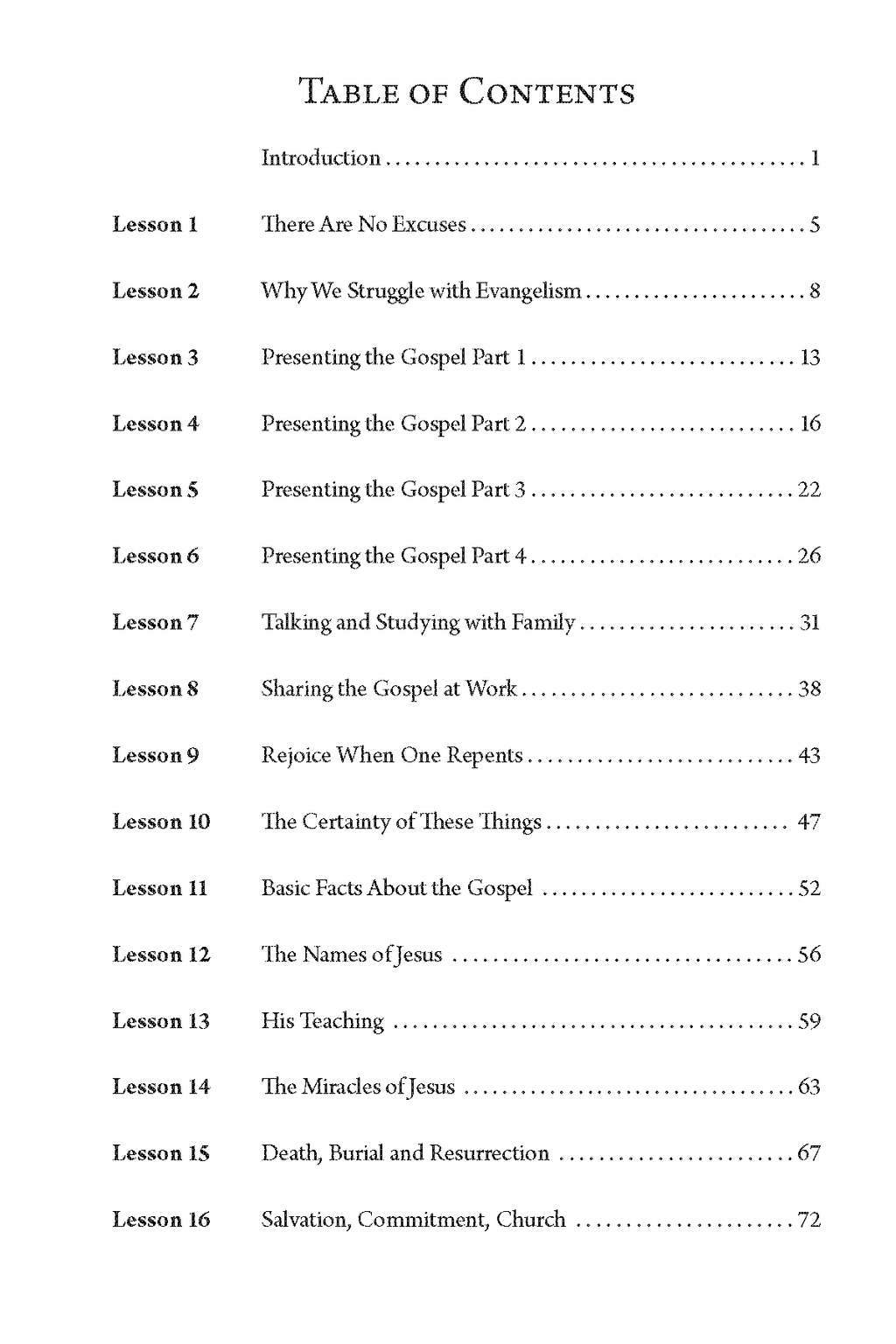 Bible Class Material